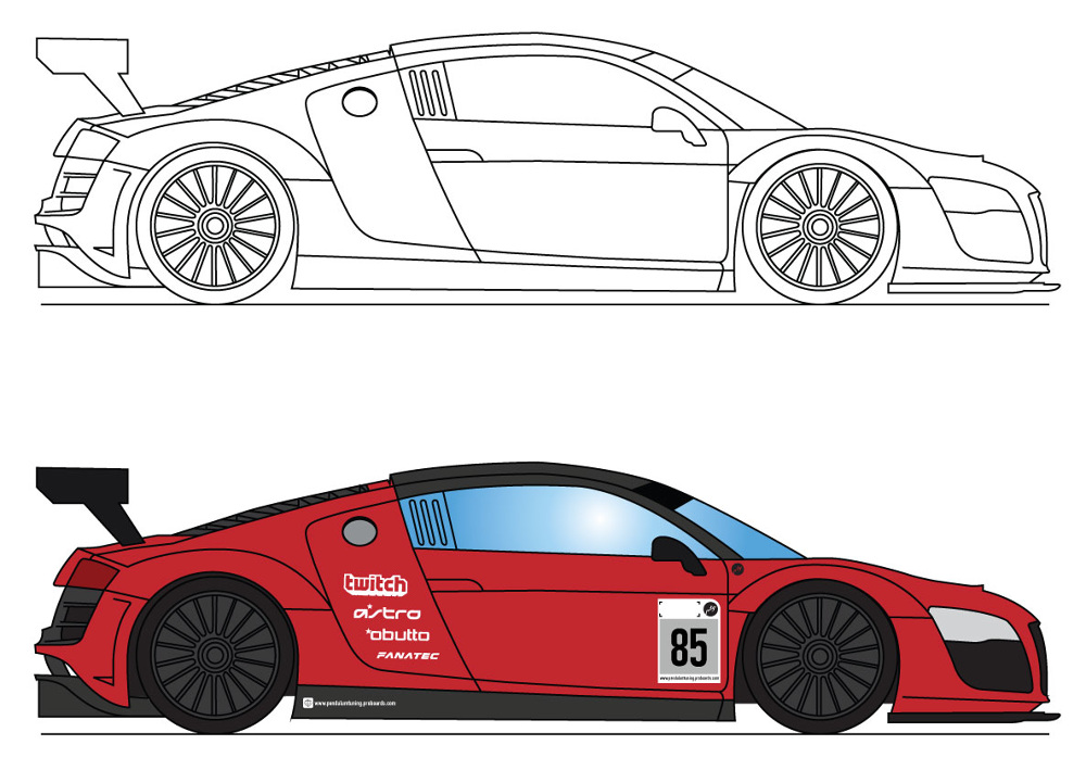 Audi R8 LMS Ultra Vector Illustration - StylerDesign - Graphic Designer