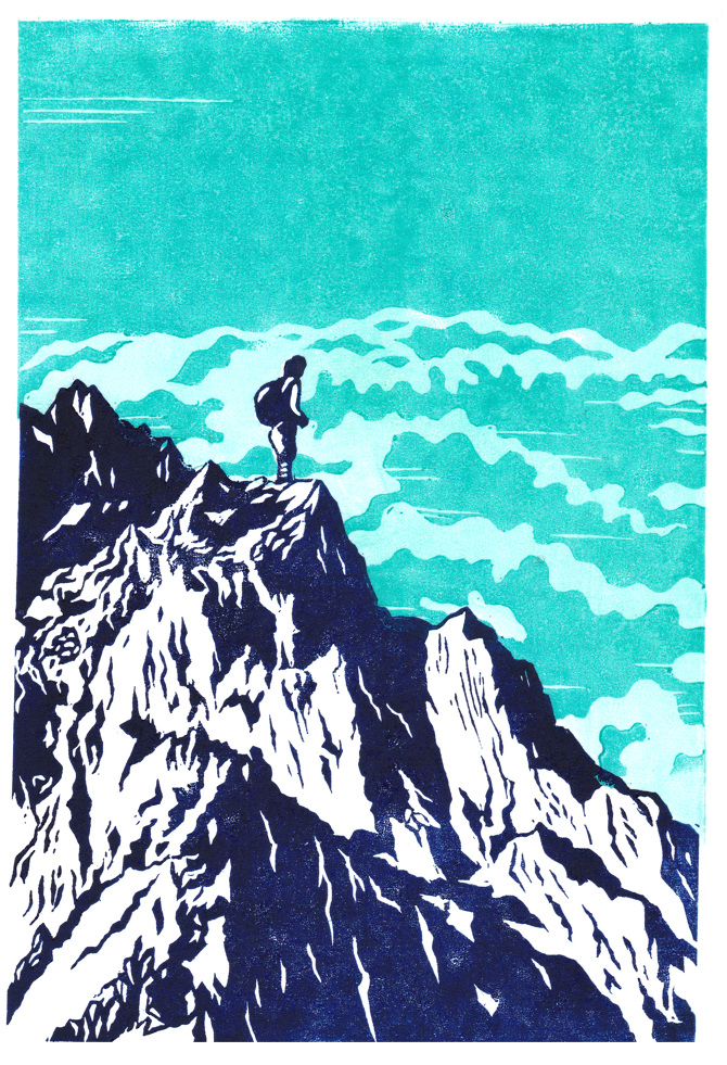 Mountain Linocuts - takayo akiyama