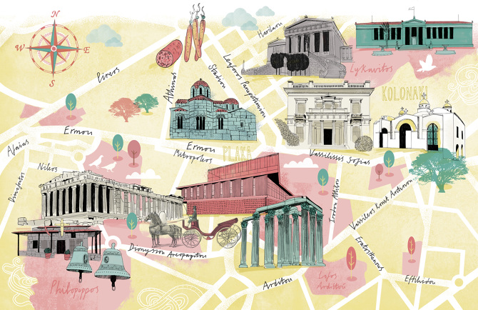 Map of Athens - BBC History Magazine - Tonwen Jones