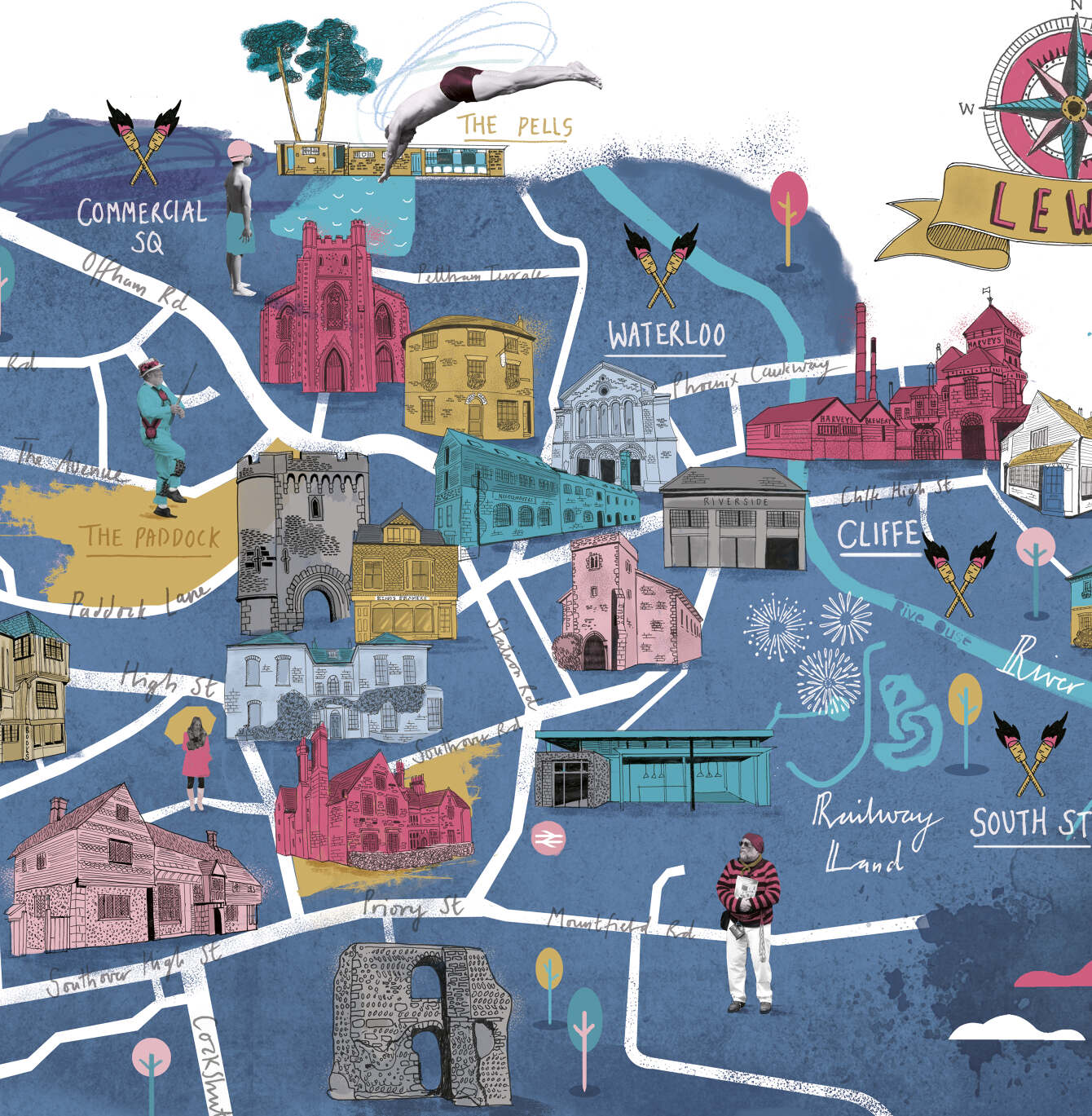 Map of Lewes - Tonwen Jones