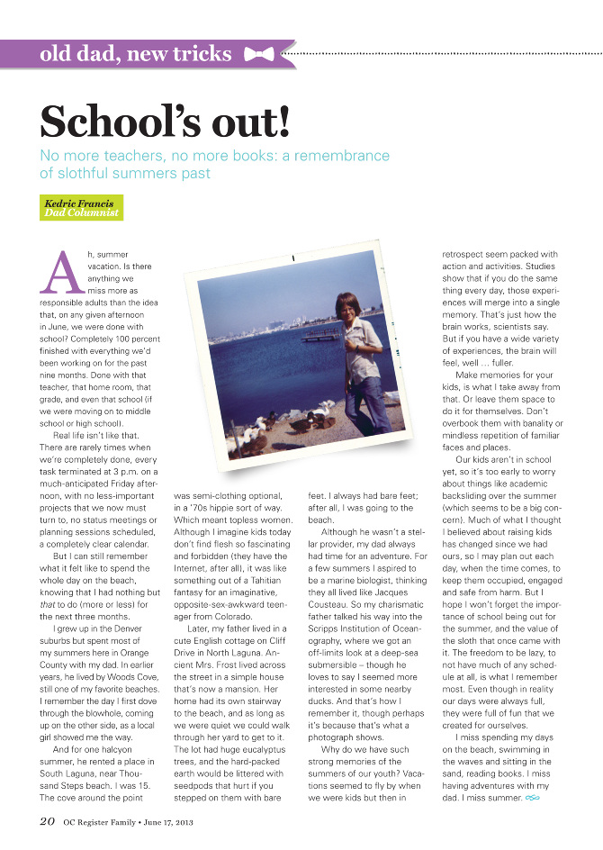 OC Register Family Magazine // June 17, 2013 - Monica Garrett's portfolio