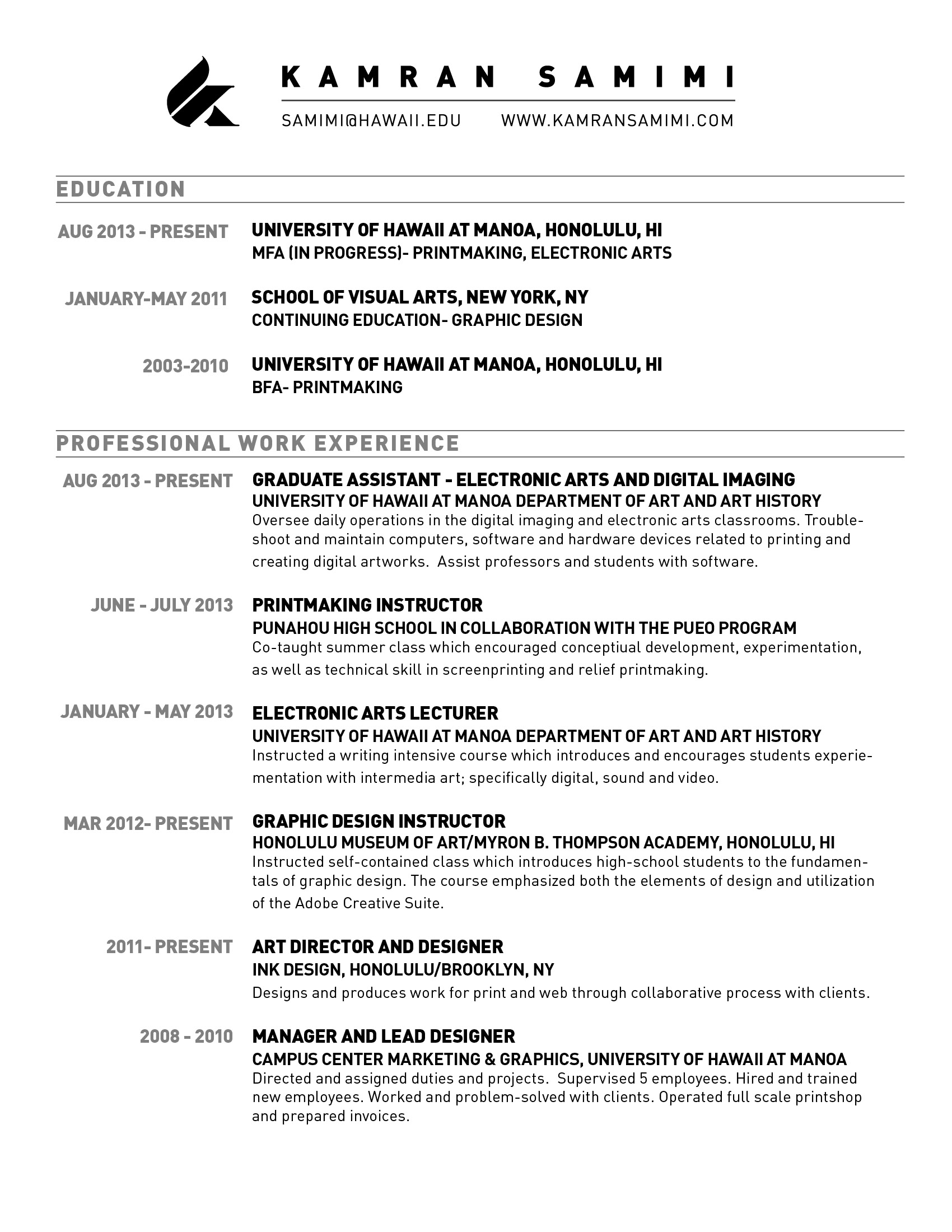 ABOUT KAMRAN/RESUMÉ - Art, Illustration, and Graphic Design Work by ...