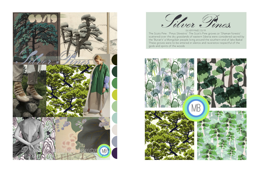 Silver Pines SS/19 - Mirella Bruno Print Pattern and Trend Designs.