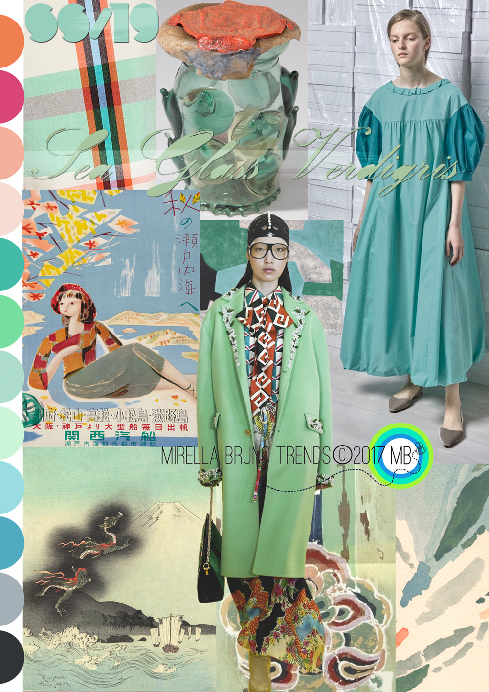 Sea Glass Verdigris SS/19 - Mirella Bruno Print Pattern and Trend Designs.