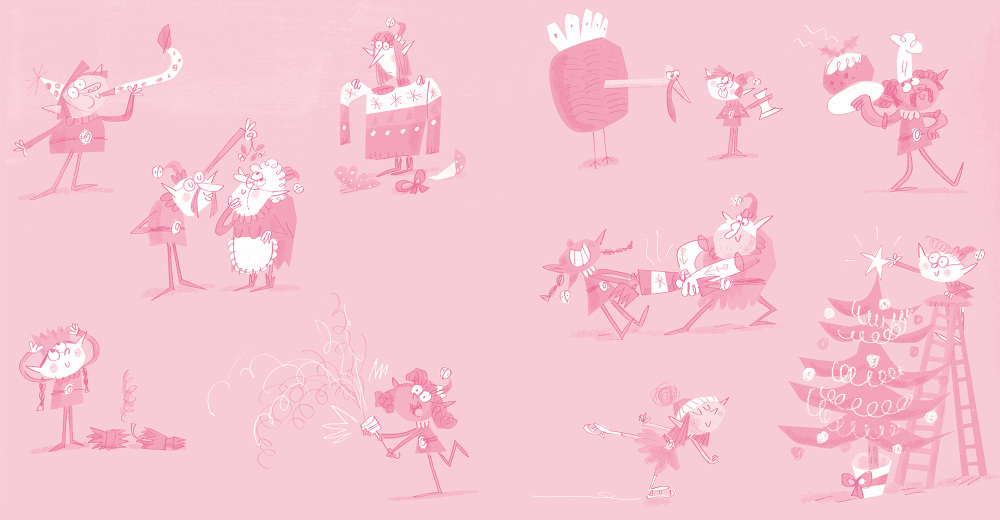 Santa Claus Vs The Easter Bunny - Fred Blunt Illustration