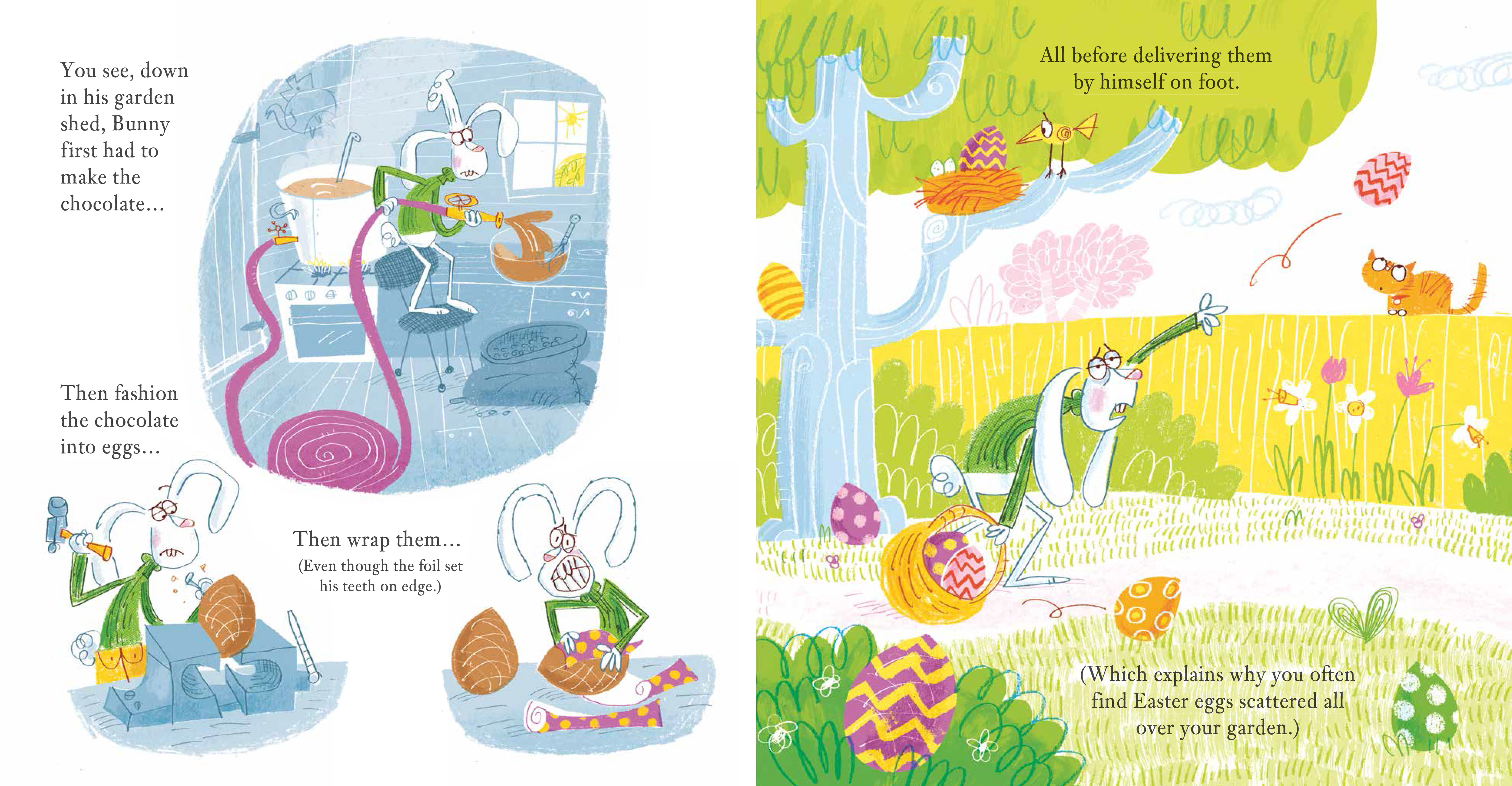 Santa Claus Vs The Easter Bunny - Fred Blunt Illustration