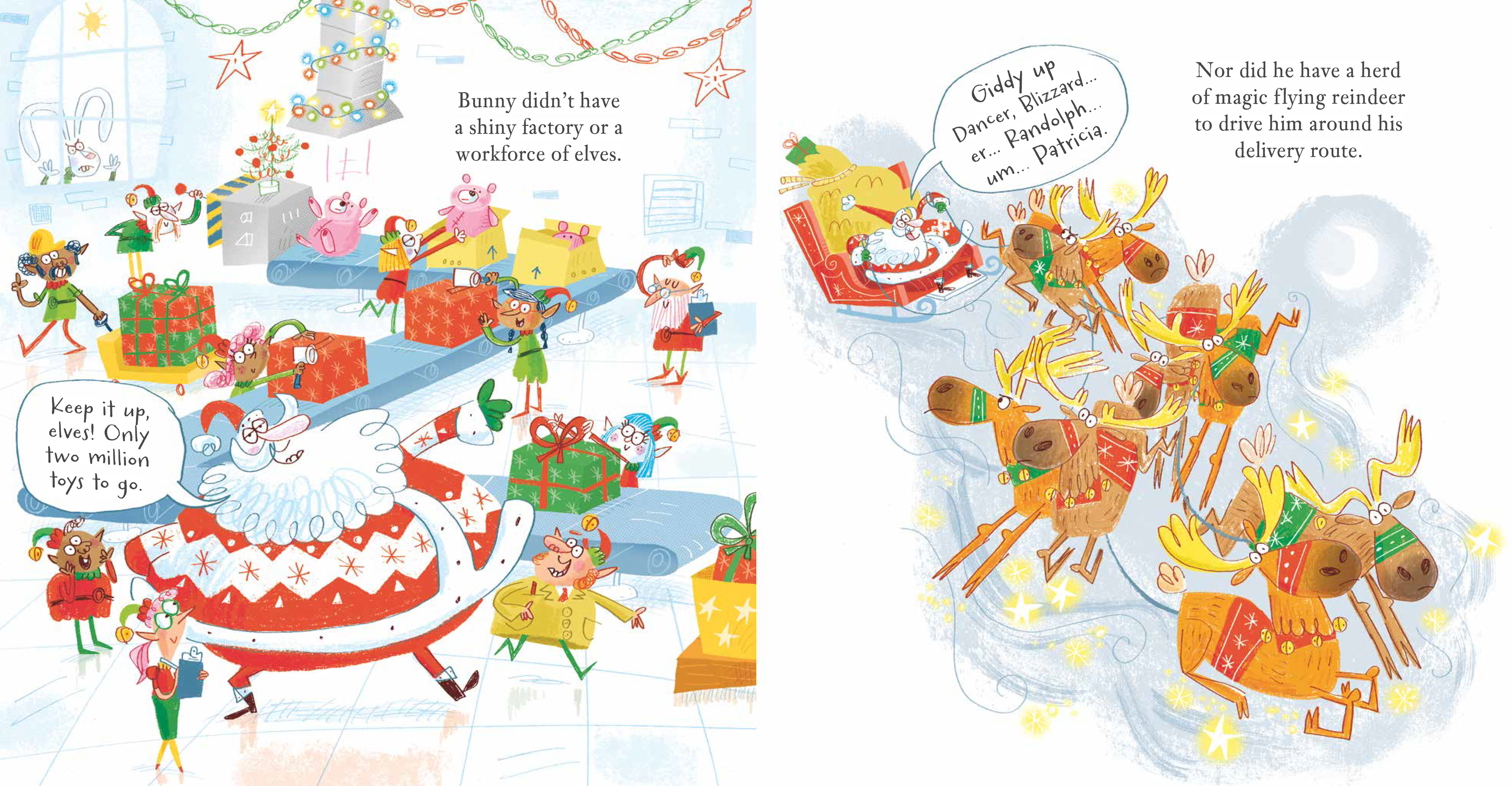 Santa Claus Vs The Easter Bunny - Fred Blunt Illustration