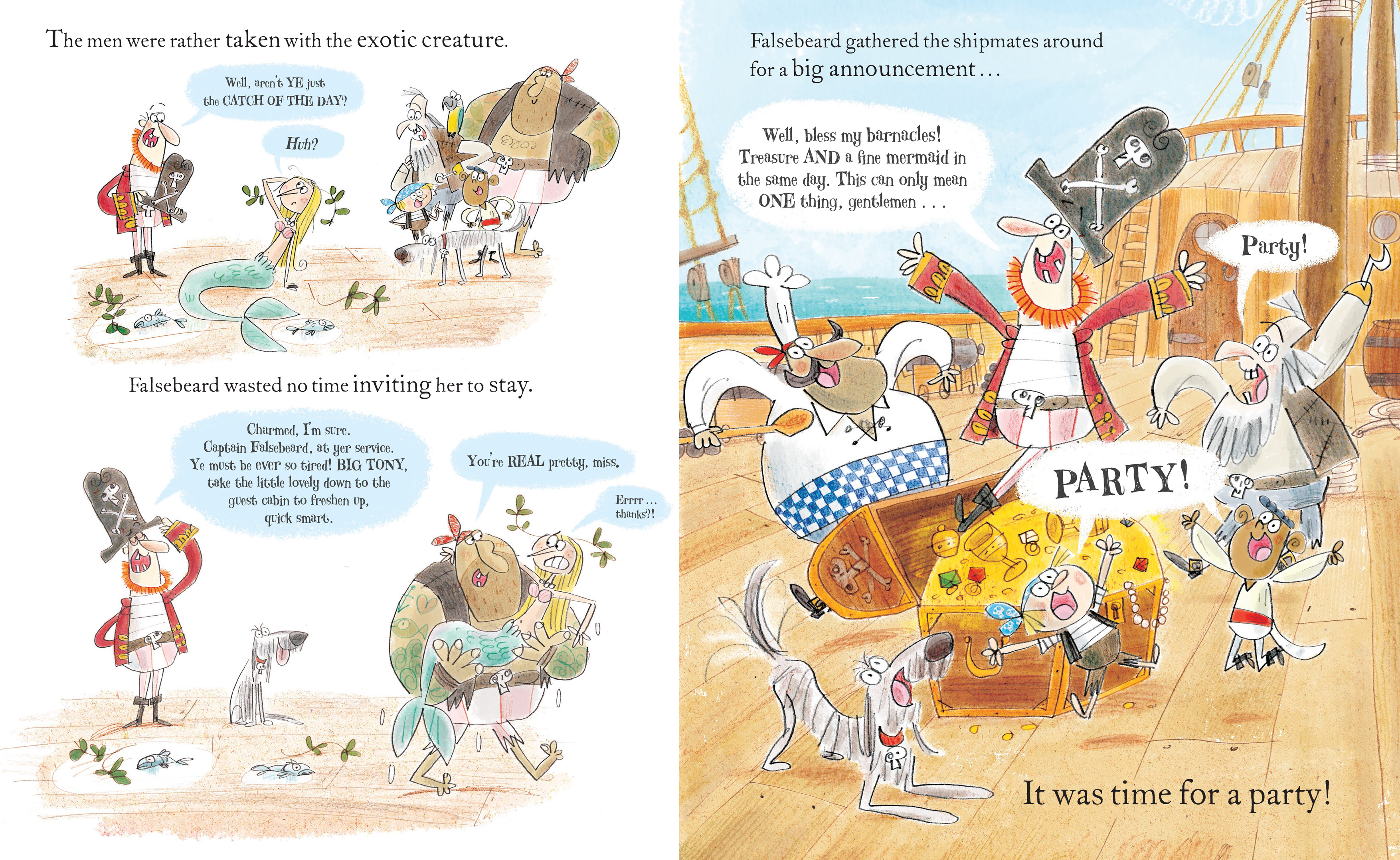 Captain Falsebeard in a Very Fishy Tale - Fred Blunt Illustration