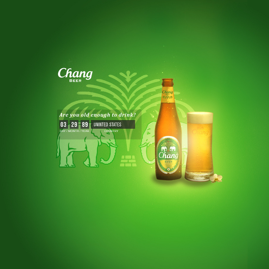 Chang Beer Splash Page concept - Alexander Mark 2012