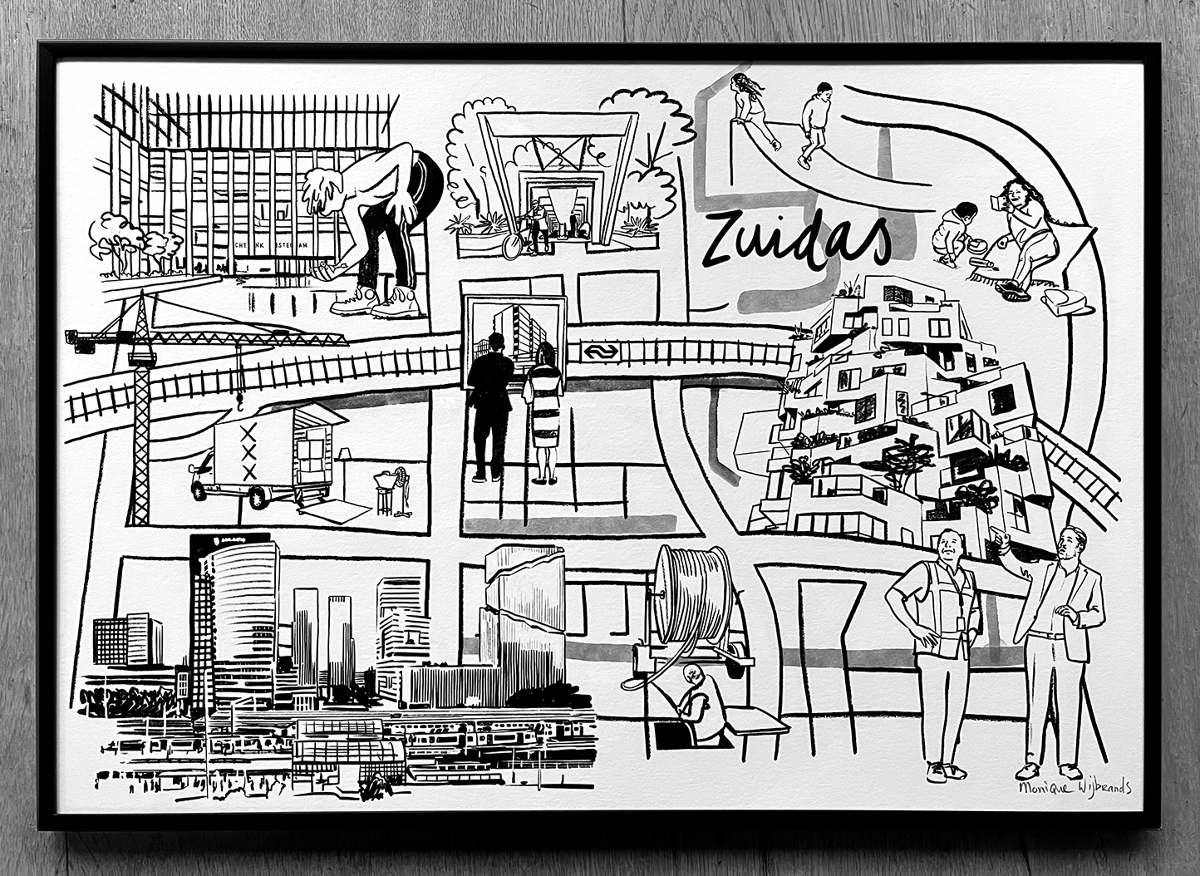 AMSTERDAM ZUIDAS - Illustrated map Zuidas - Monique Wijbrands ...