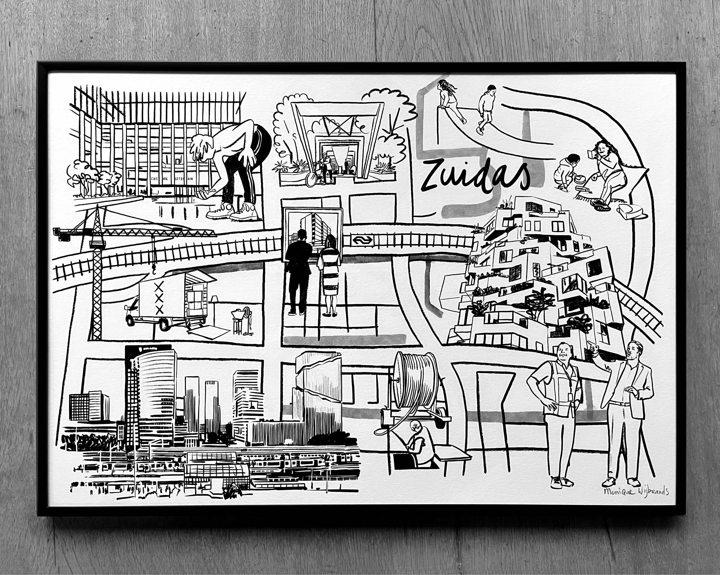 AMSTERDAM ZUIDAS - Illustrated map Zuidas - Monique Wijbrands ...