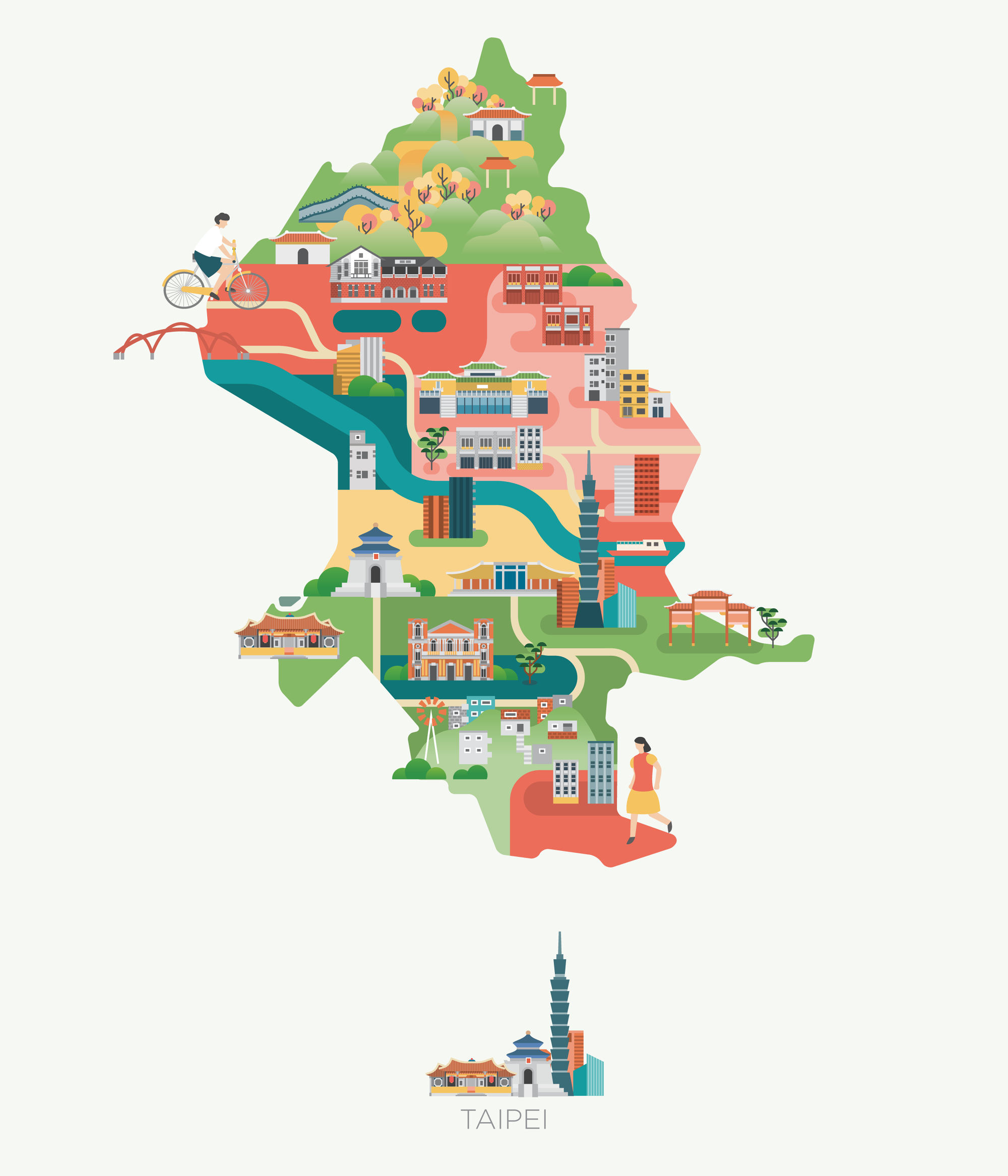 Maps of Asia - Jing Zhang illustration