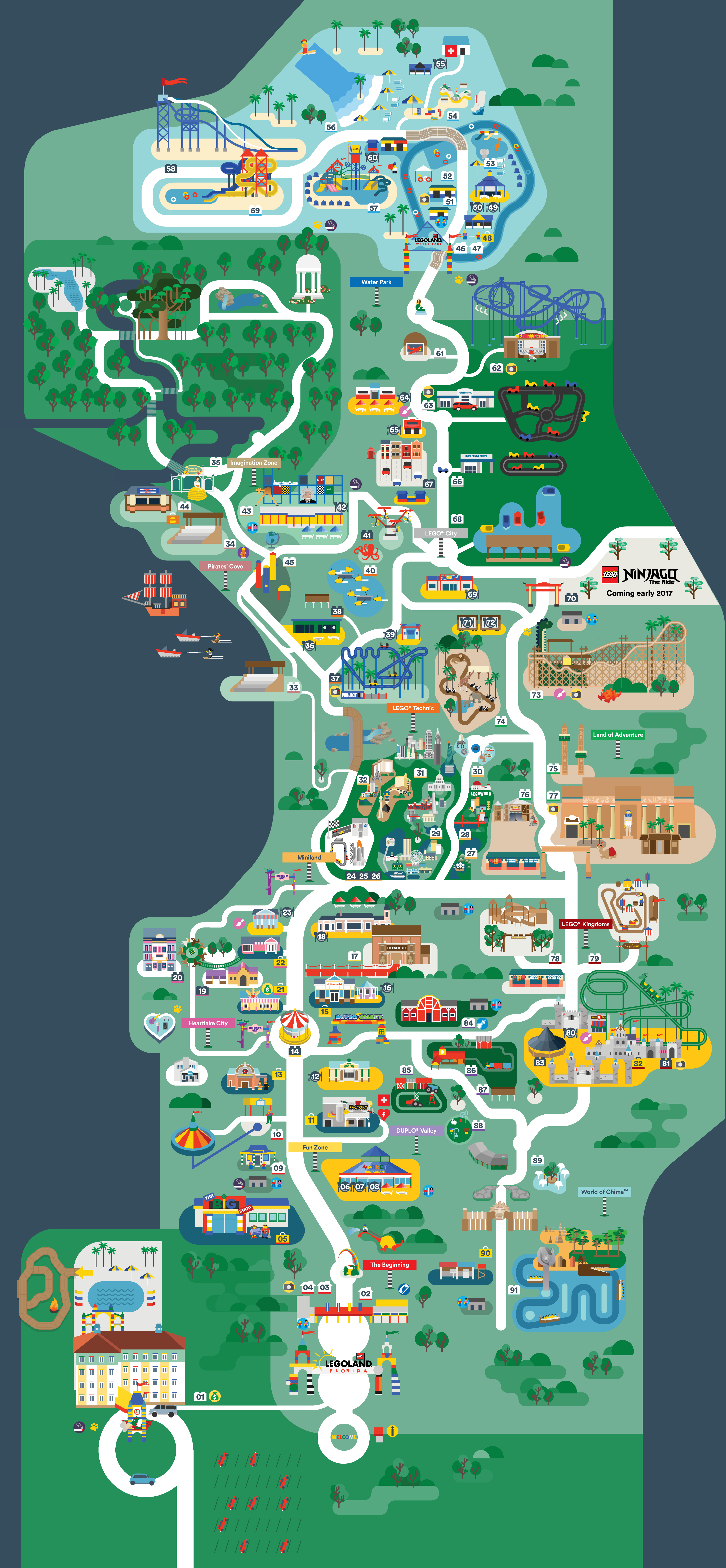 Legoland map - Jing Zhang illustration