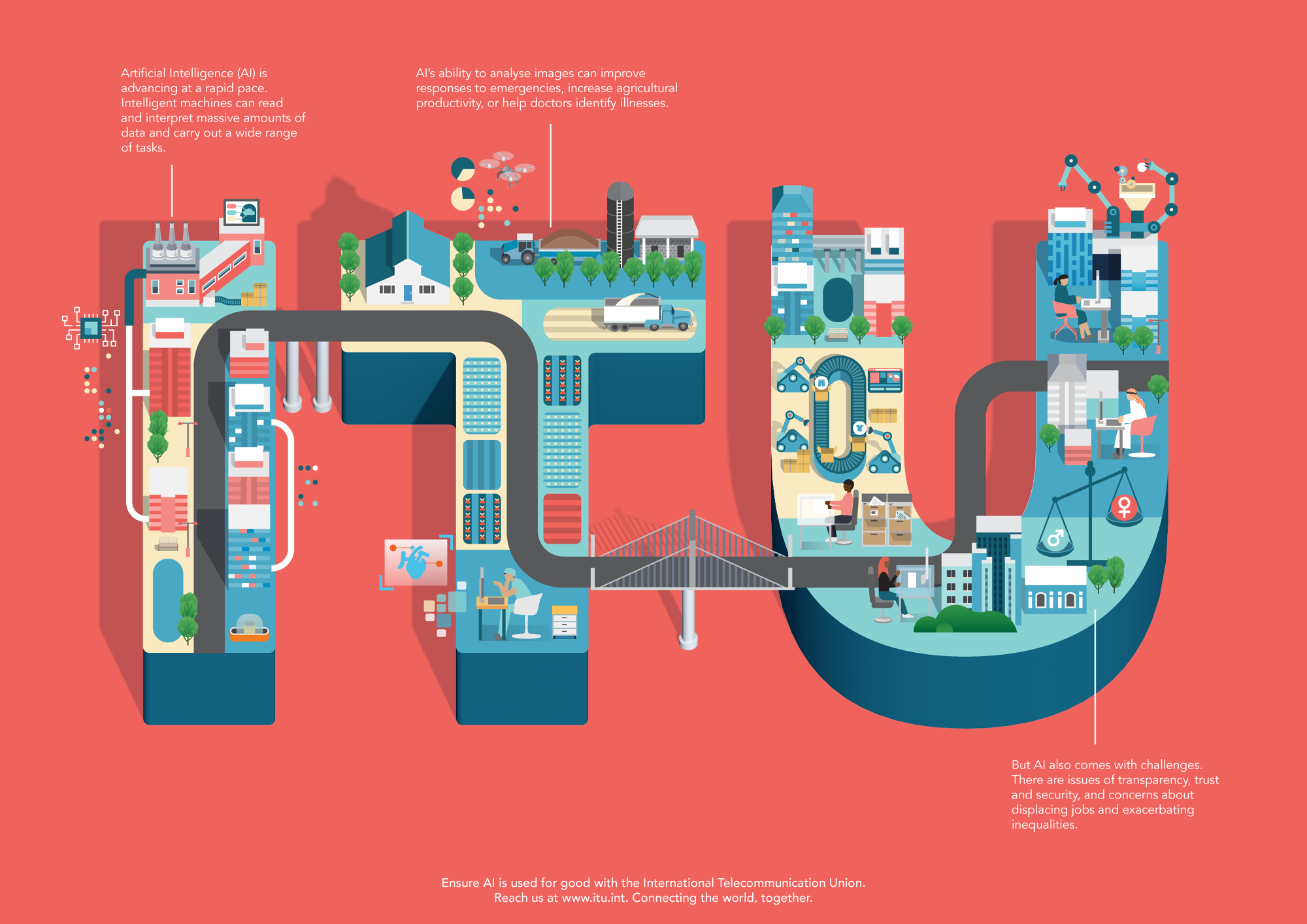 ITU animated letters - Jing Zhang illustration
