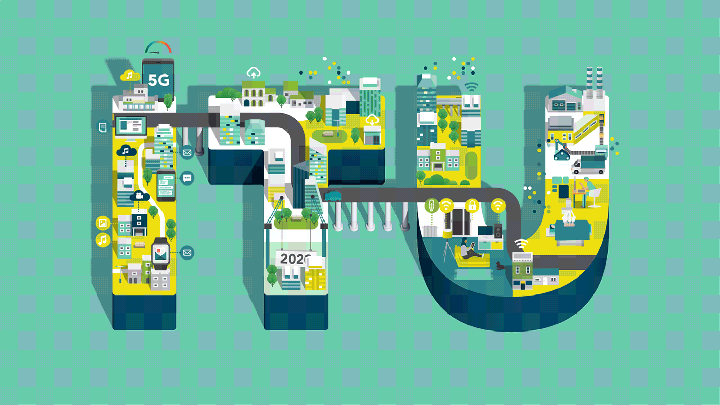 ITU animated letters - Jing Zhang illustration