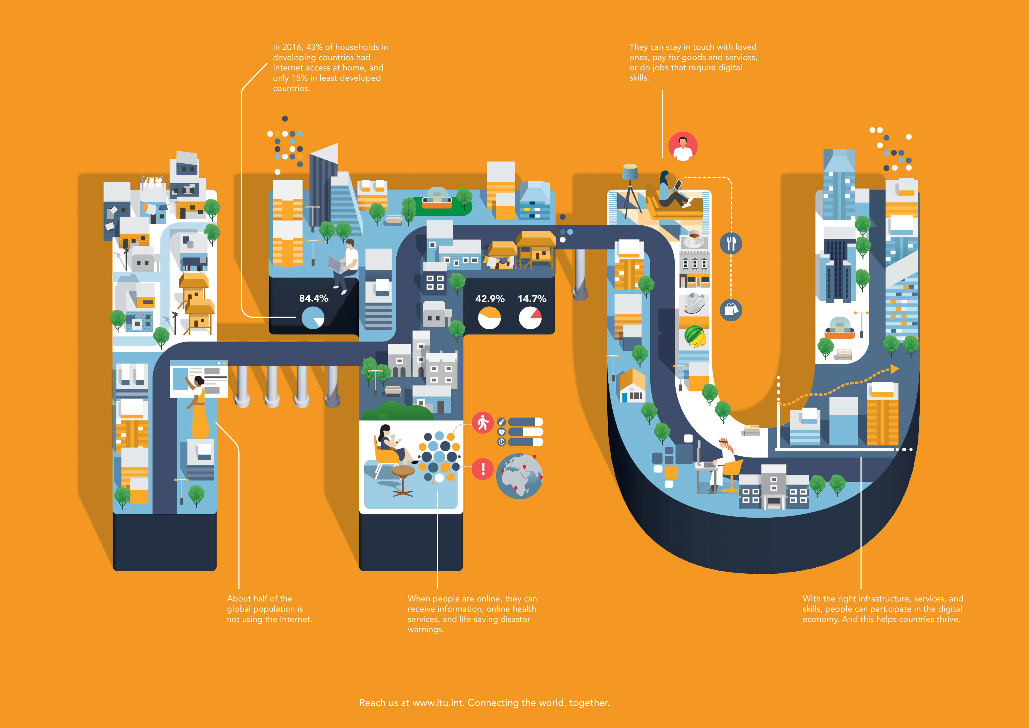 ITU animated letters - Jing Zhang illustration