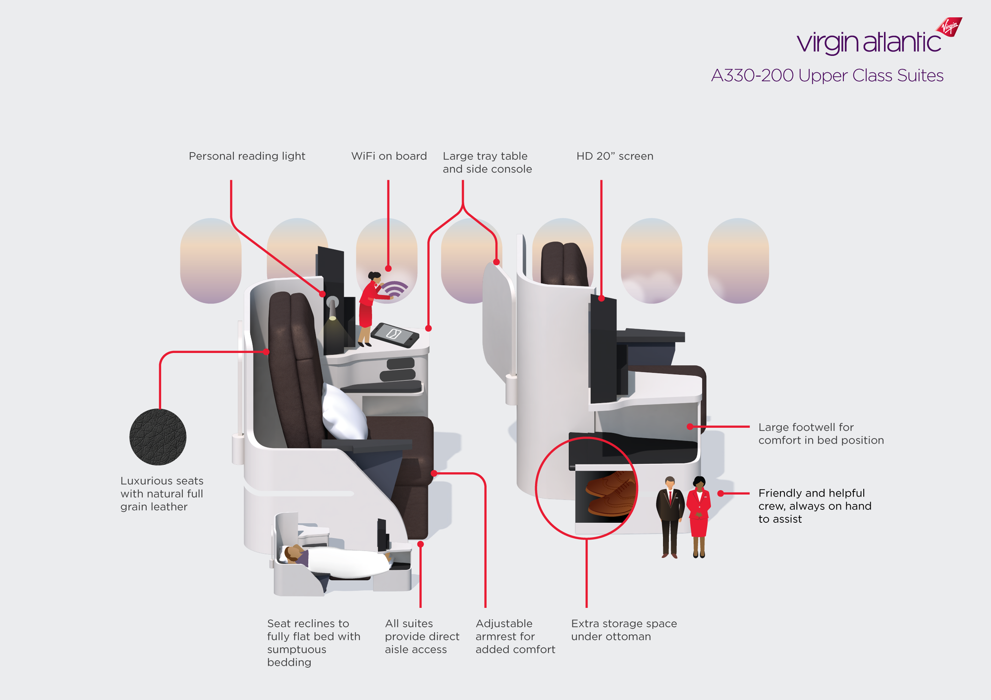 Virgin - seat map - Jing Zhang illustration