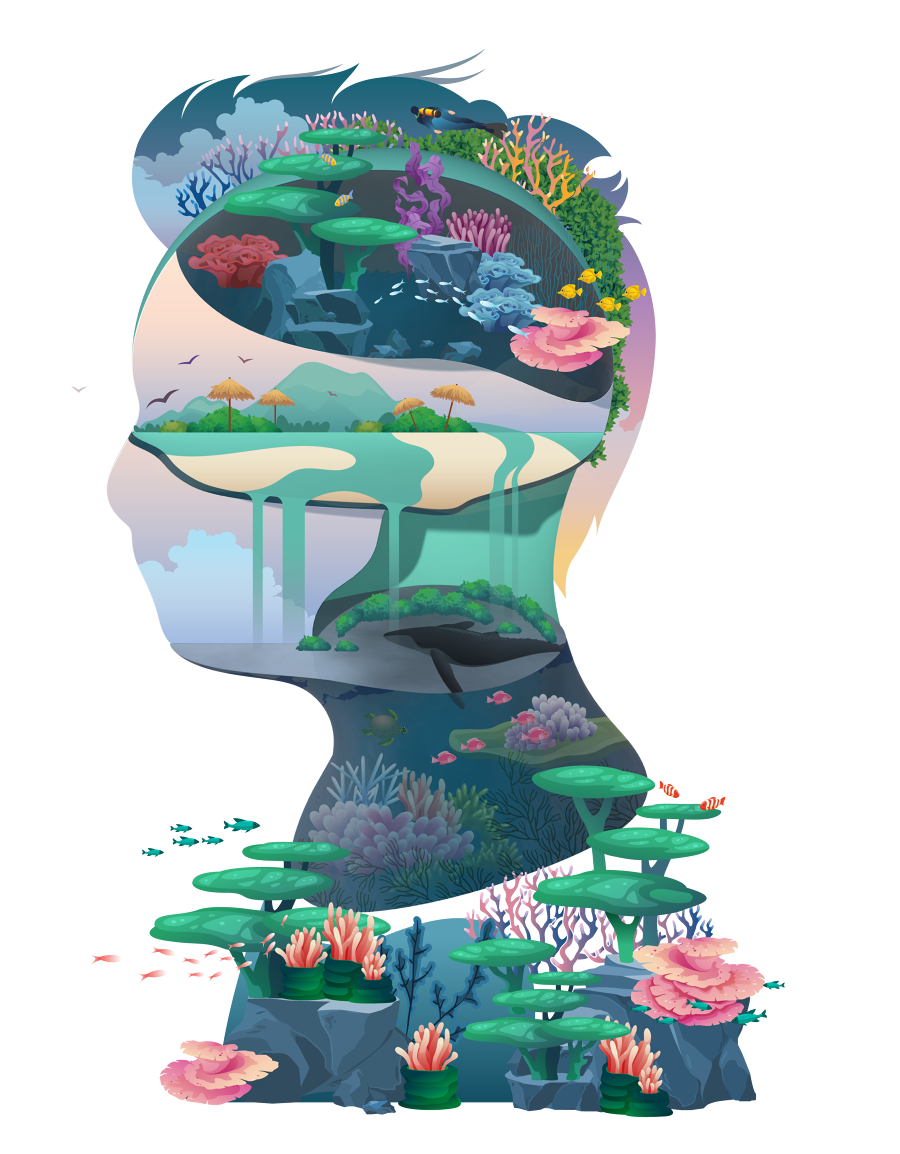 The conservation work - Jing Zhang illustration