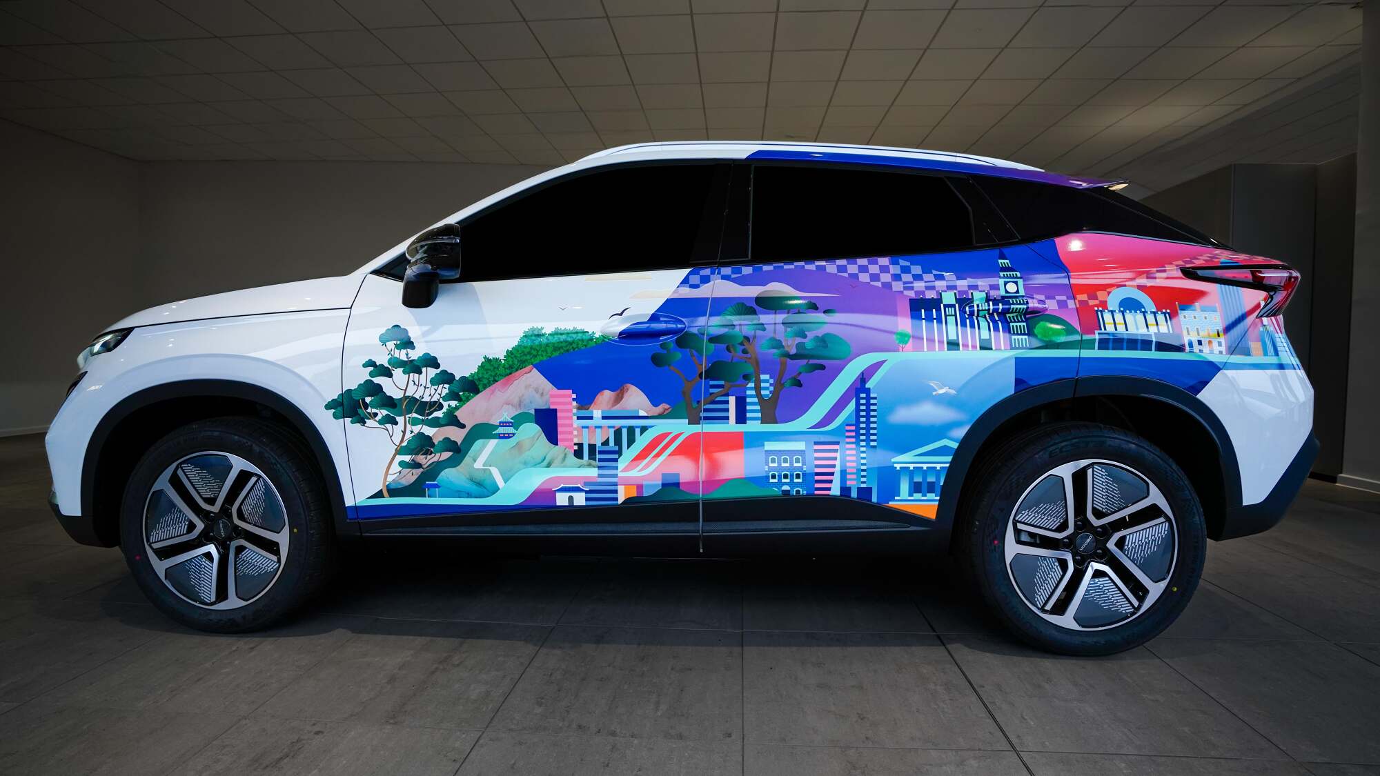 Omoda car wrap illustration - Jing Zhang illustration