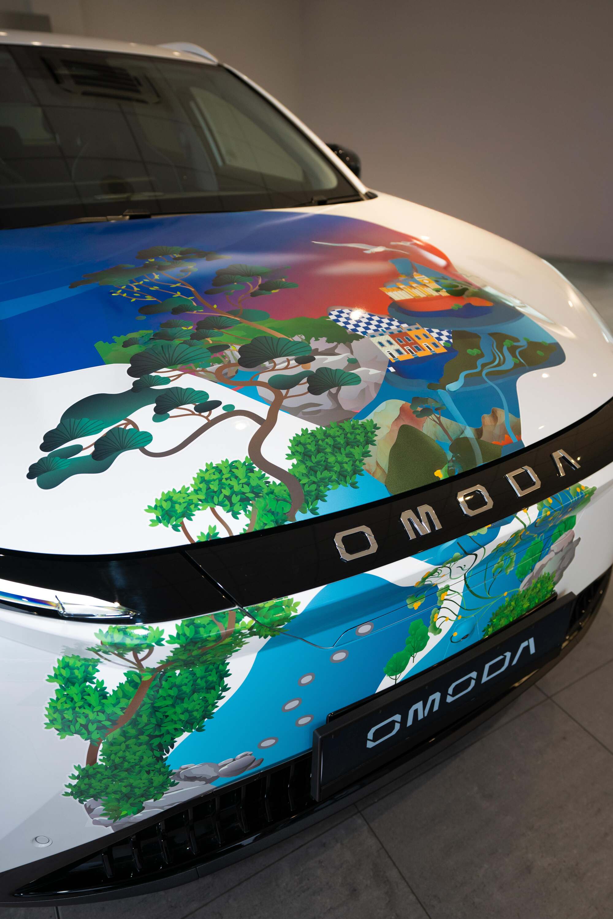 Omoda car wrap illustration - Jing Zhang illustration