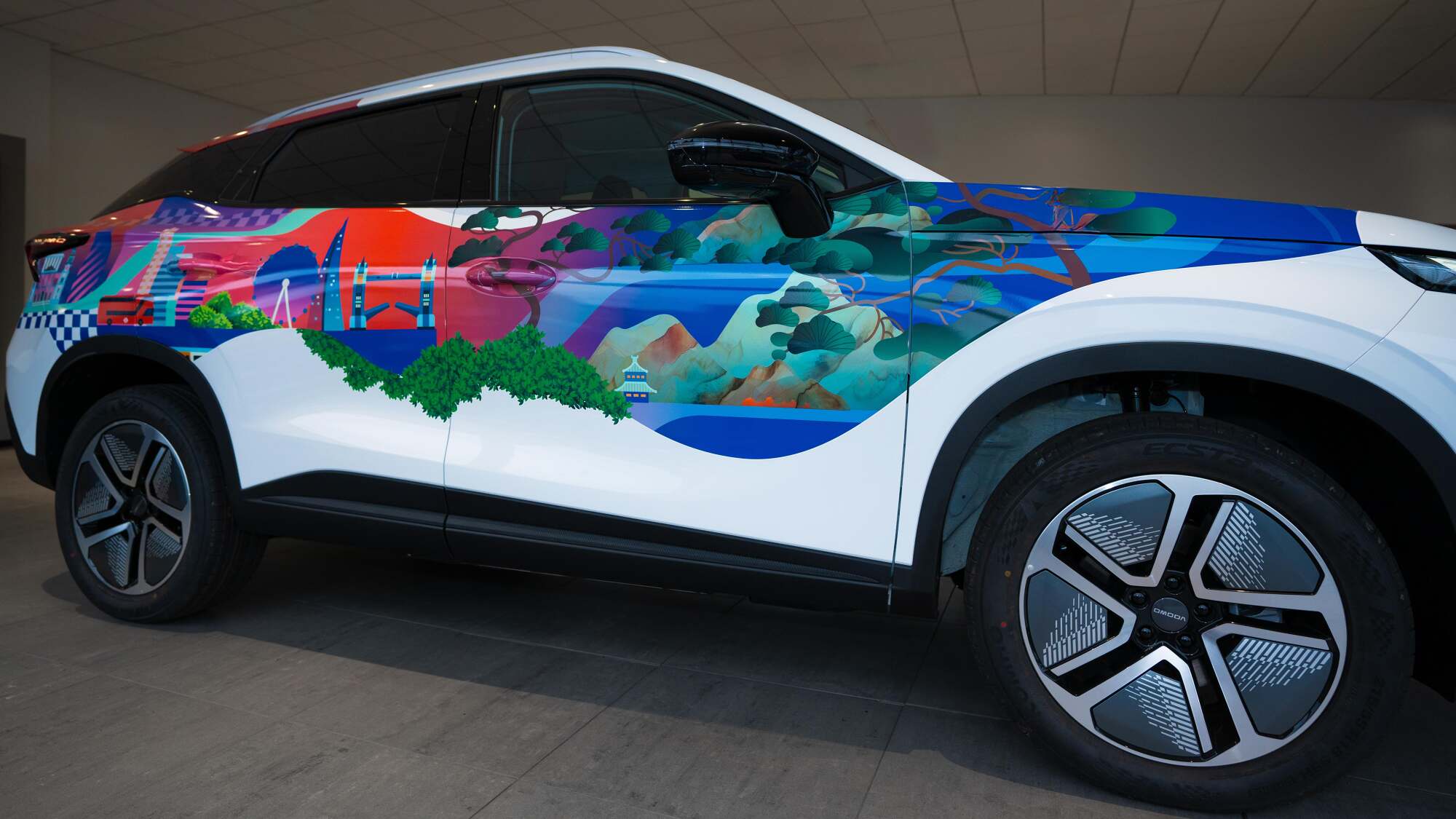 Omoda car wrap illustration - Jing Zhang illustration