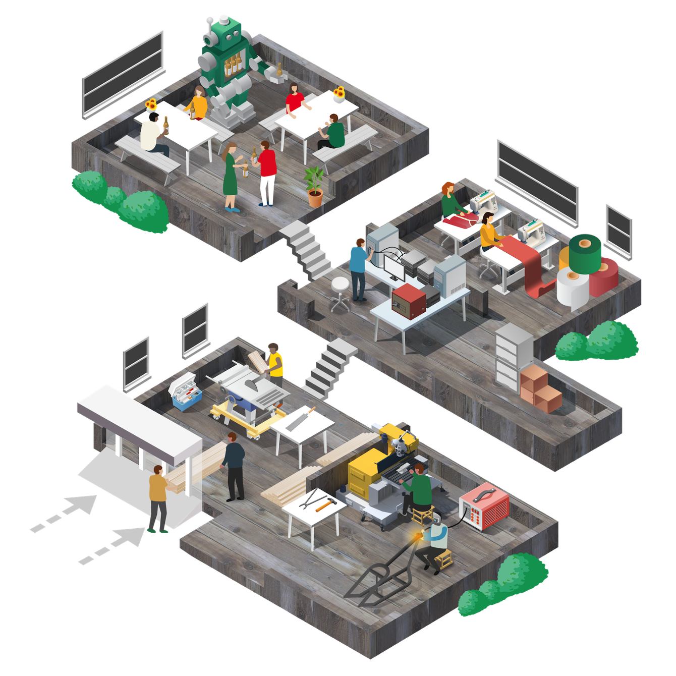 Makezine - Makerspace - Jing Zhang illustration