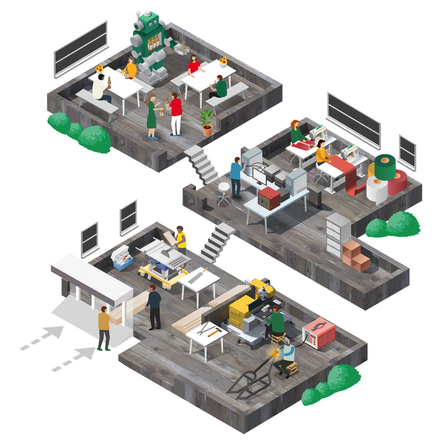 Makezine - Makerspace - Jing Zhang illustration