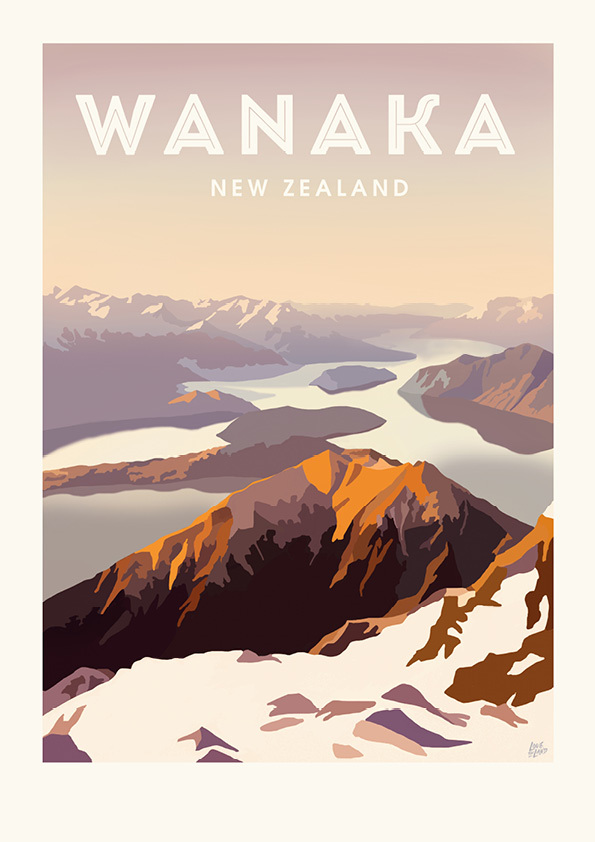 Wanaka Vintage Poster - Lisa Nicole