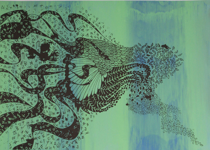 Ceridwen and Gwion Bach's Transformations - Jonjo O'Connor Illustration