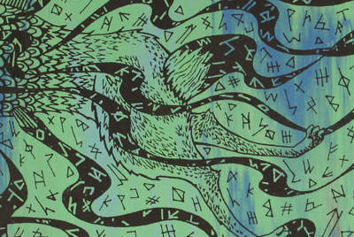 Ceridwen and Gwion Bach's Transformations - Jonjo O'Connor Illustration