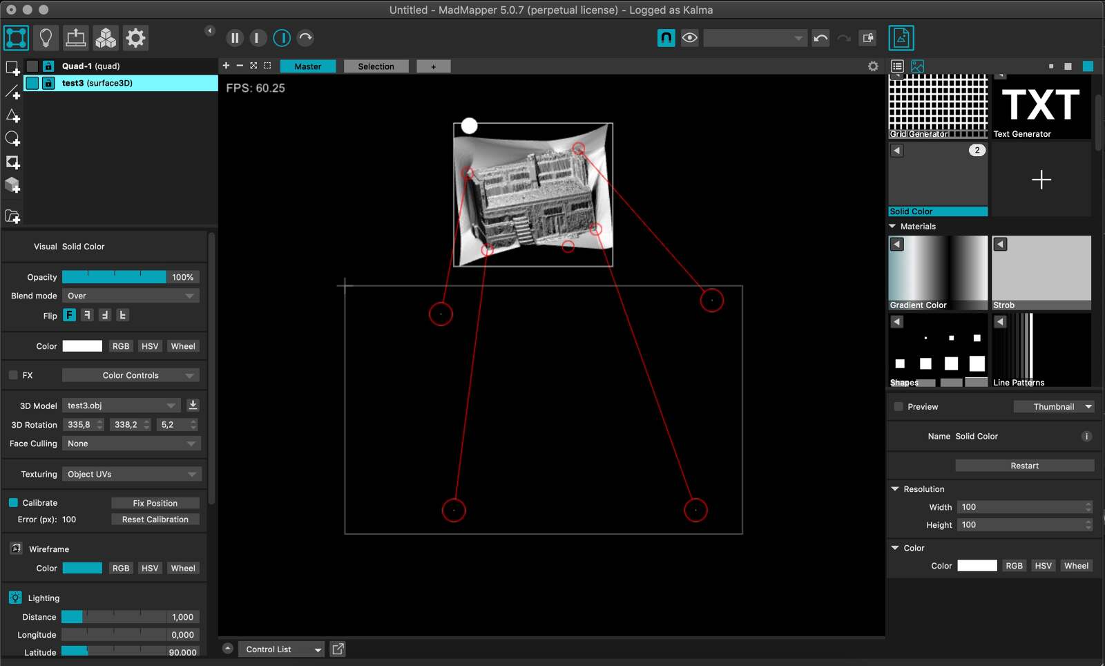 Video mapping with Madmapper / Apr24 - kalmalab