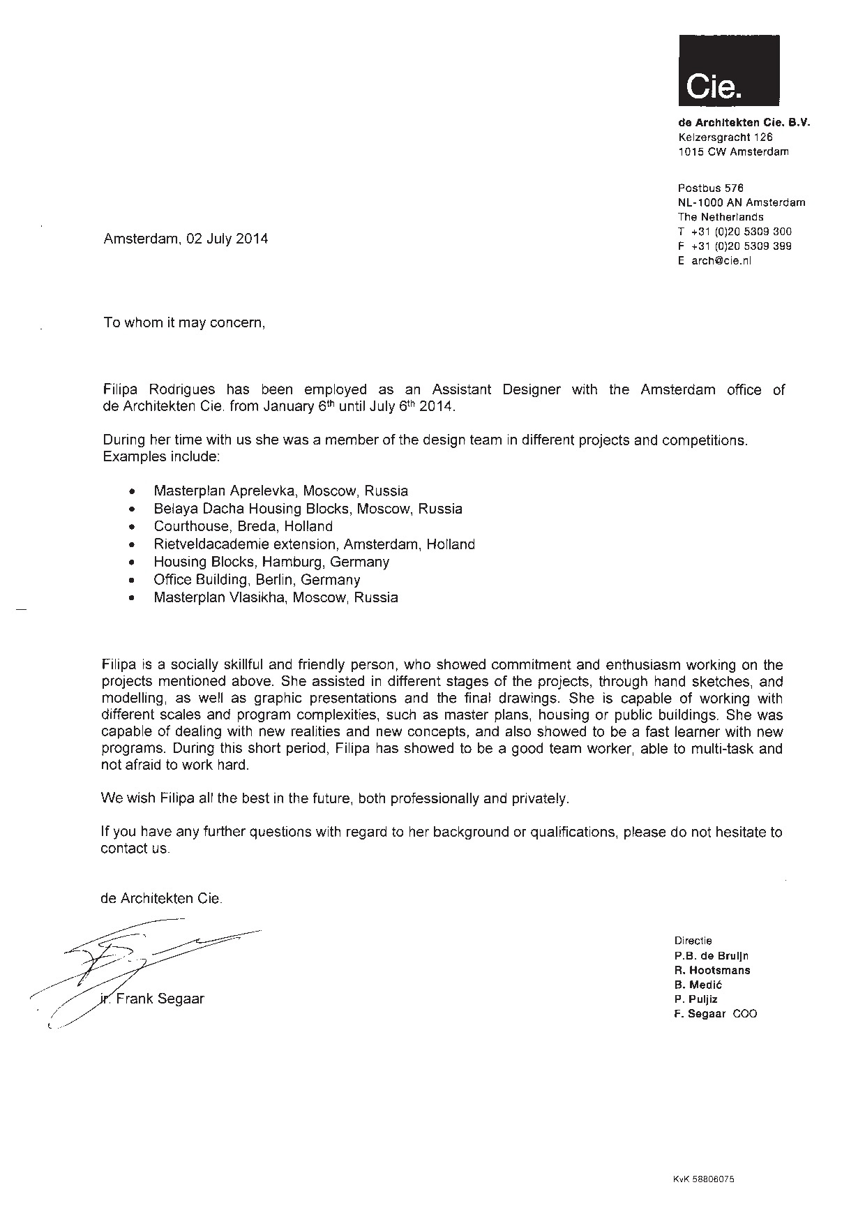 RECOMMENDATION LETTERS - Filipa Rodrigues | Gonzaga