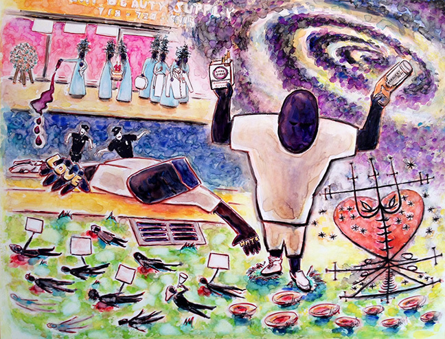 "Lay-in Drapeaux for Eric Garner & Radio Raheem" (Study" - ZEAL HARRIS ...