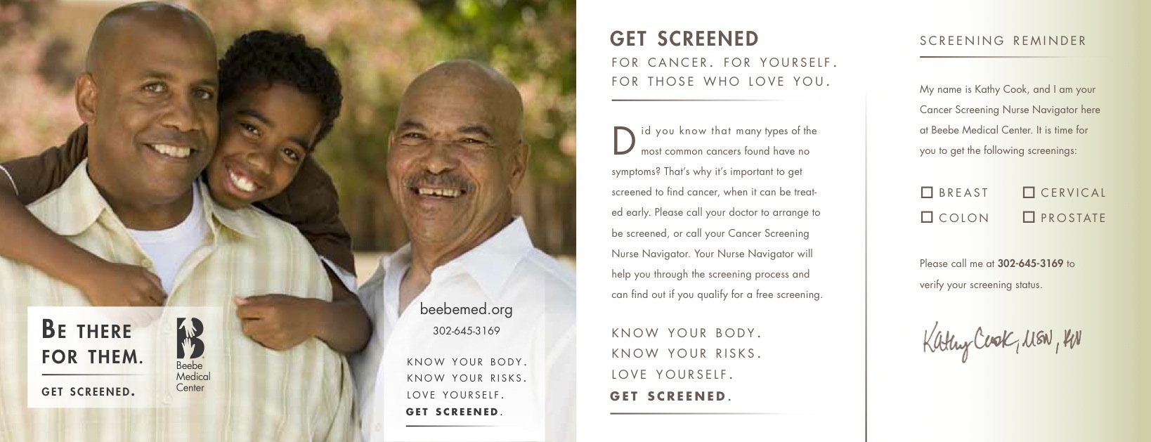 Screening Reminder Cards - Emily Pratt - Graphic Design Portfolio