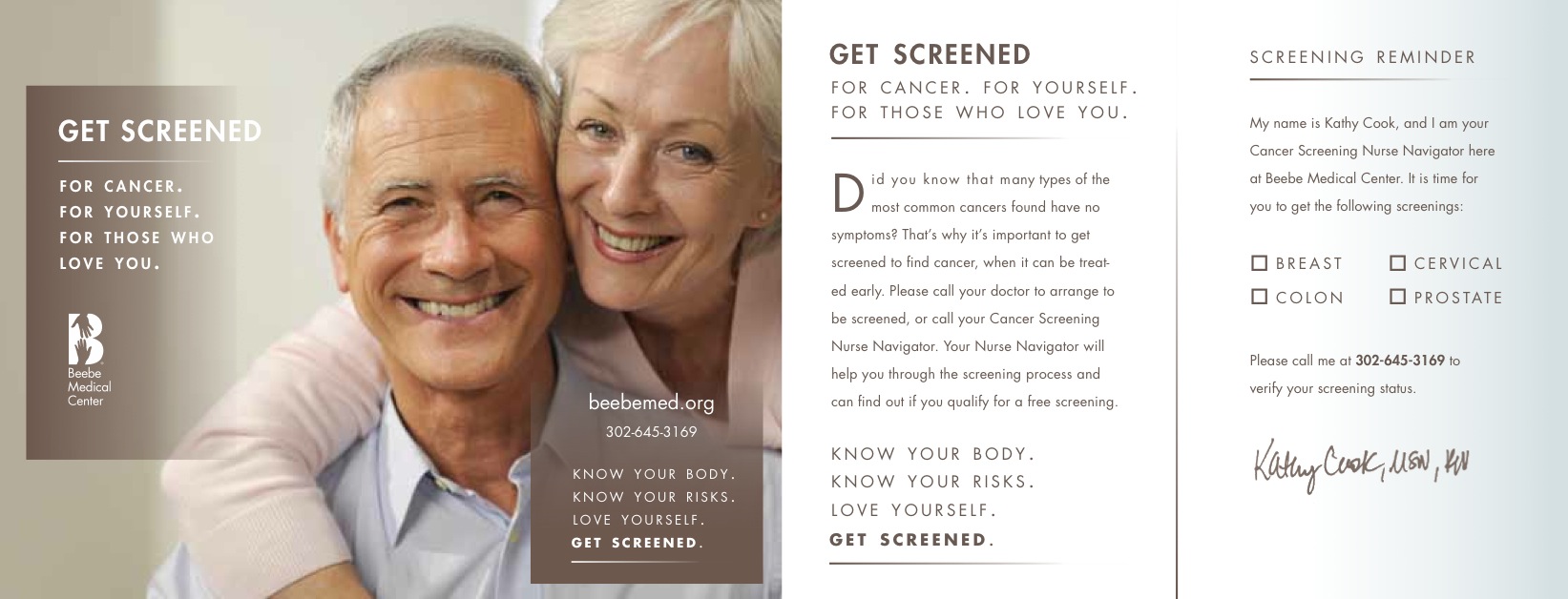 Screening Reminder Cards - Emily Pratt - Graphic Design Portfolio