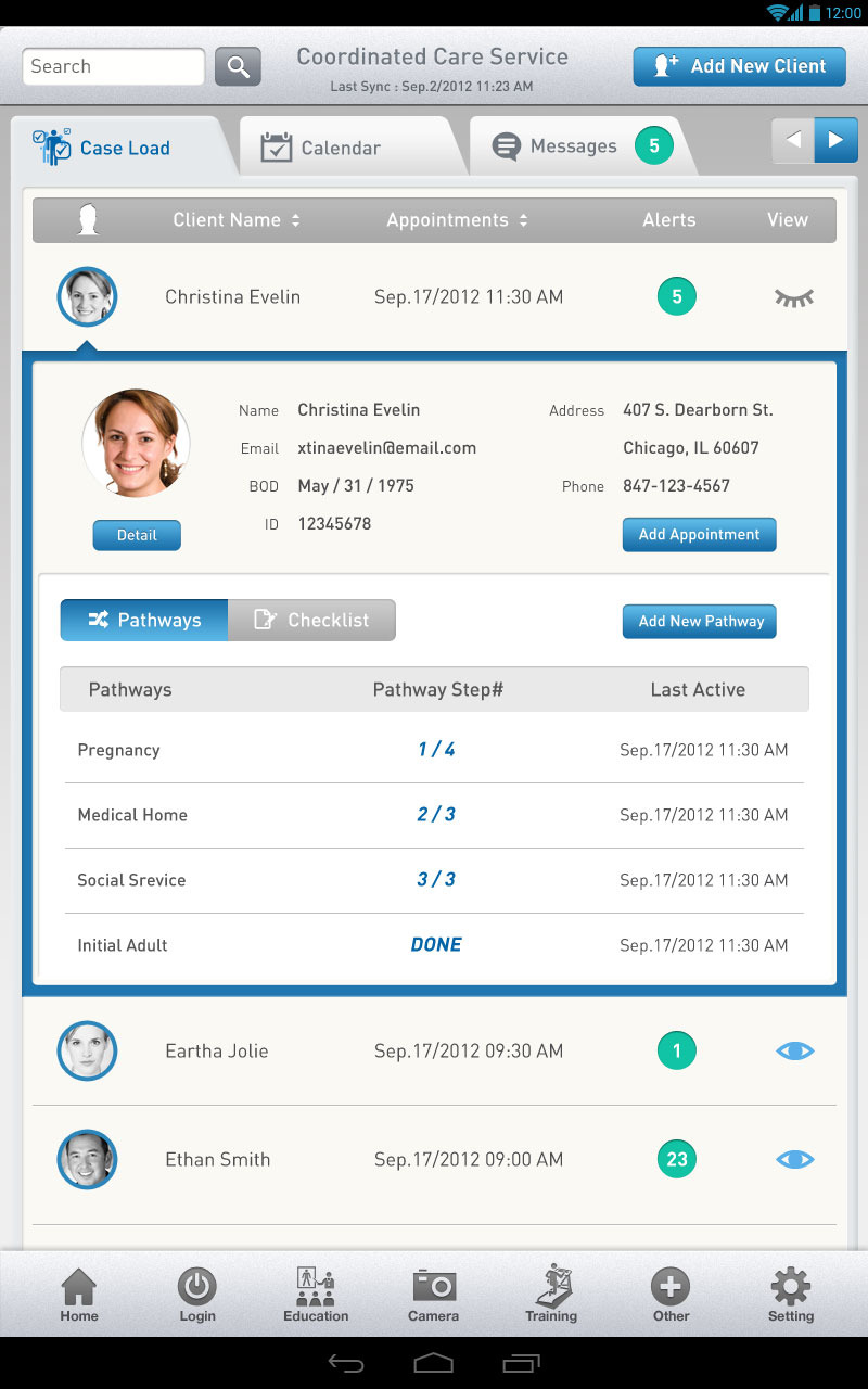 Communication Health Worker App UI - 21pixel Design Studio