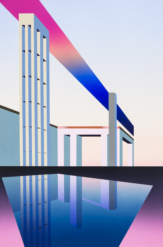 Torre de agua sobre espejo - Hugo Robledo