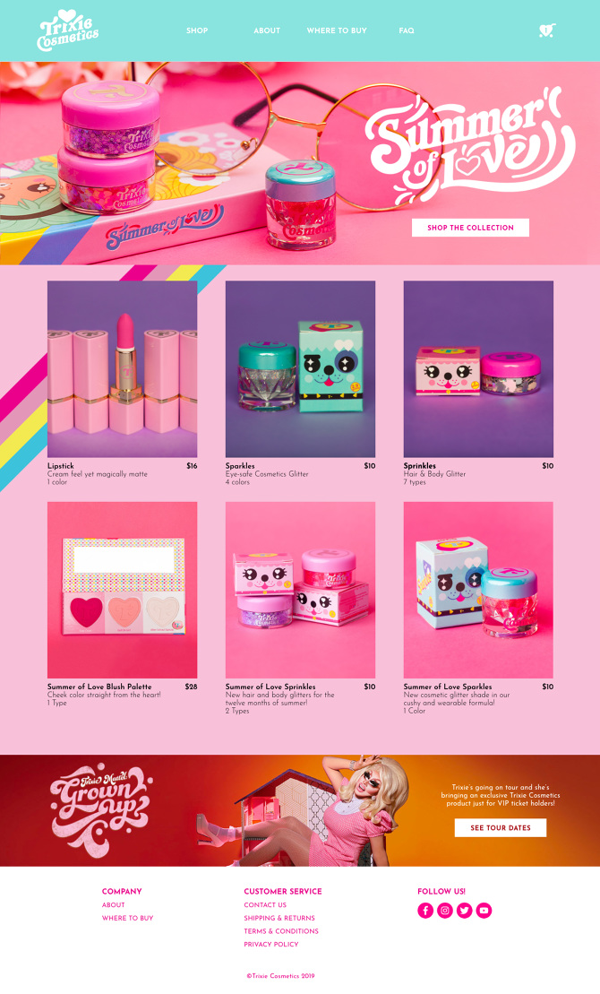 Trixie Cosmetics Website - Jessica Stevens