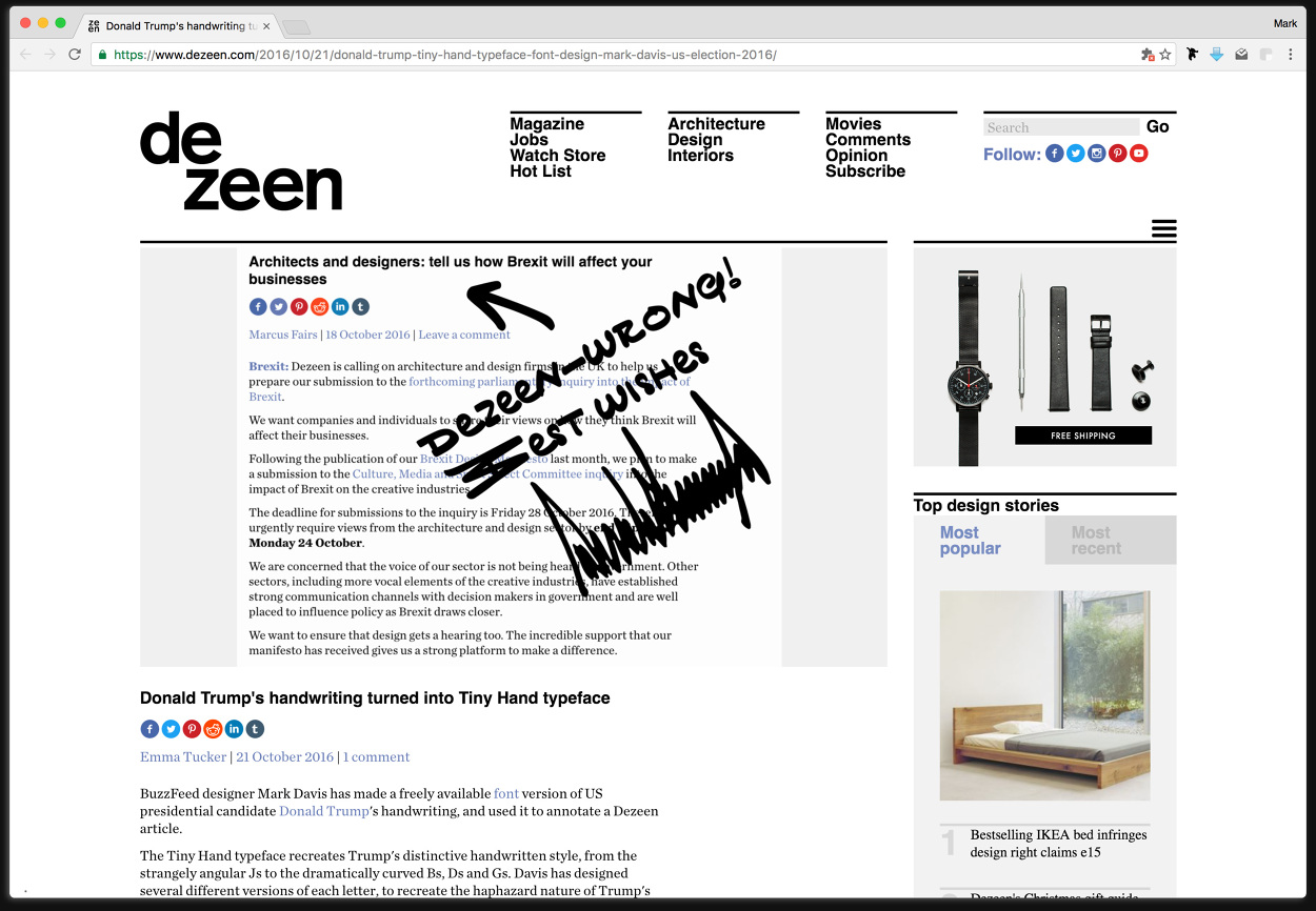 BF Tiny Hand - Designer Mark Davis