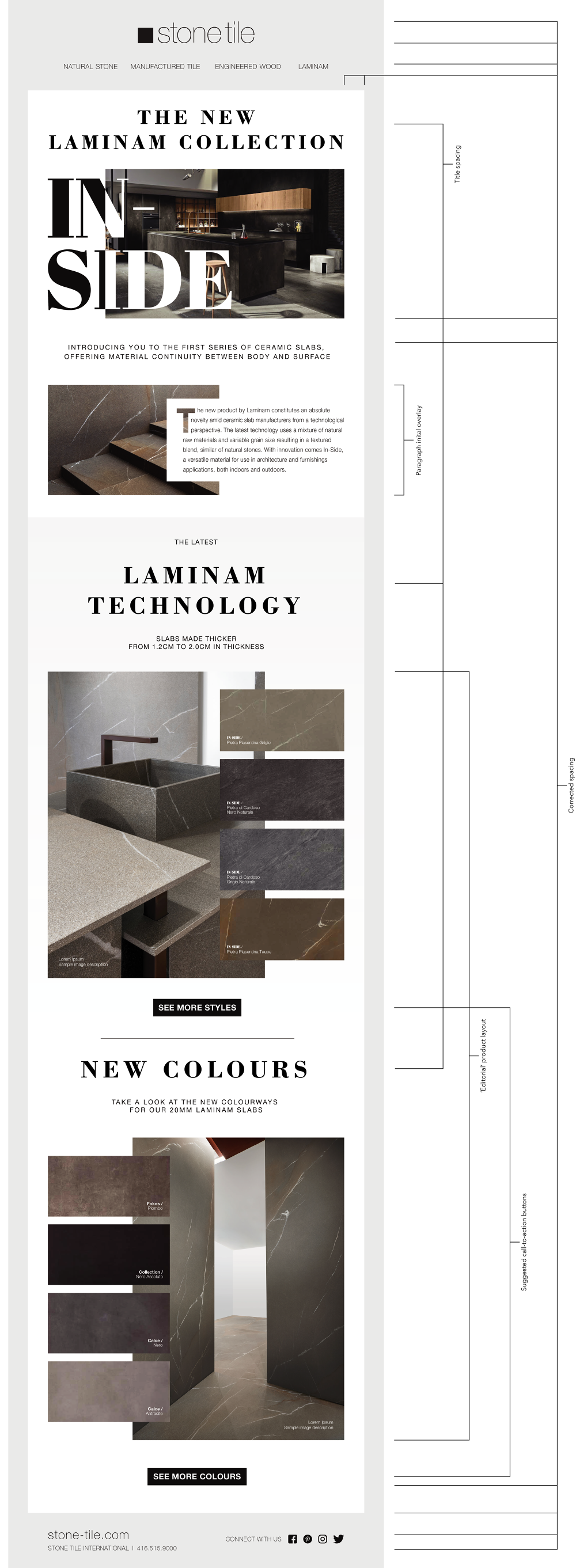 STONE TILE EMAIL CAMPAIGN - rachel dotimas - portfolio