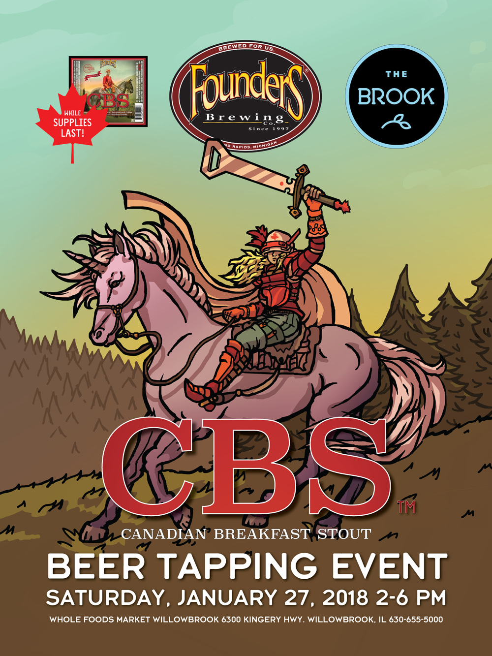 Founders CBS Beer Tapping Poster - Andy Hood Illustration