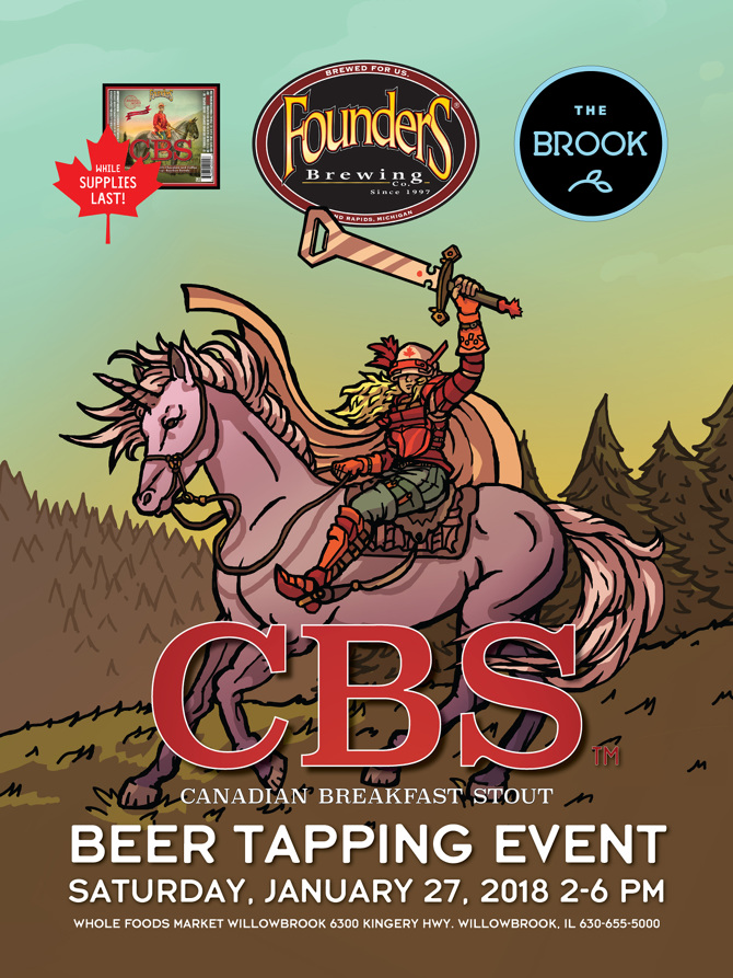 Founders CBS Beer Tapping Poster - Andy Hood Illustration