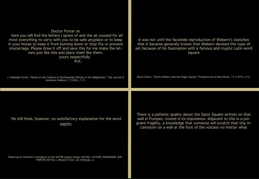 ROTAS-SATOR SQUARE - Sadie Harmon