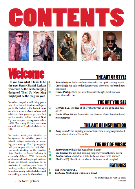 Magazine Contents Page Example