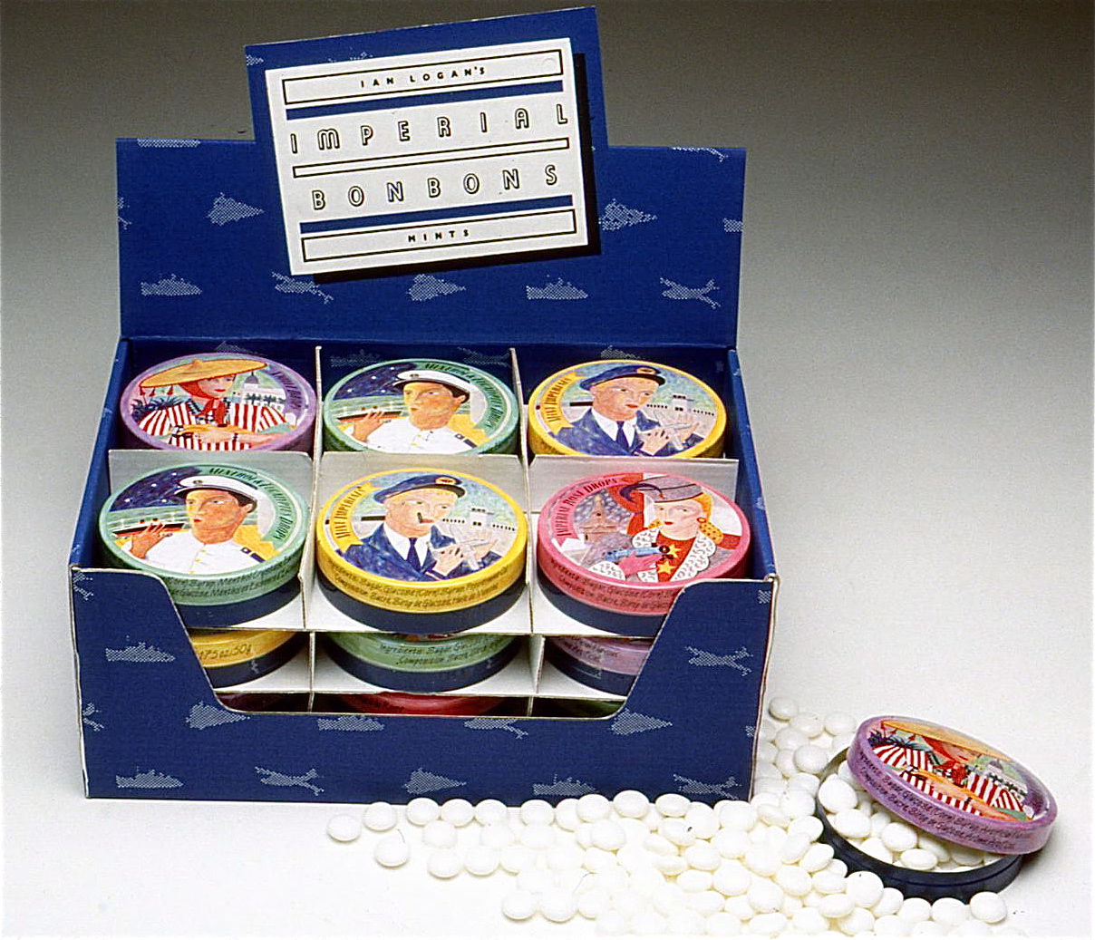 Bonbon tins. Christopher Brown - ian-logan-design-tins