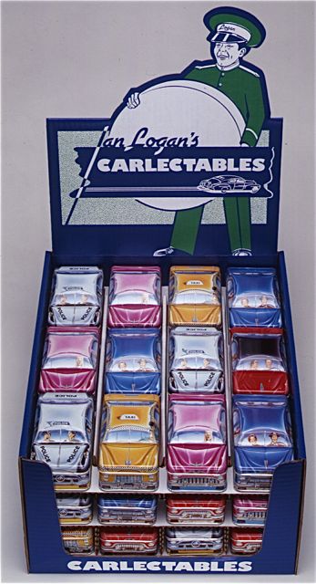 Carlectables in outer display - ian-logan-design-tins