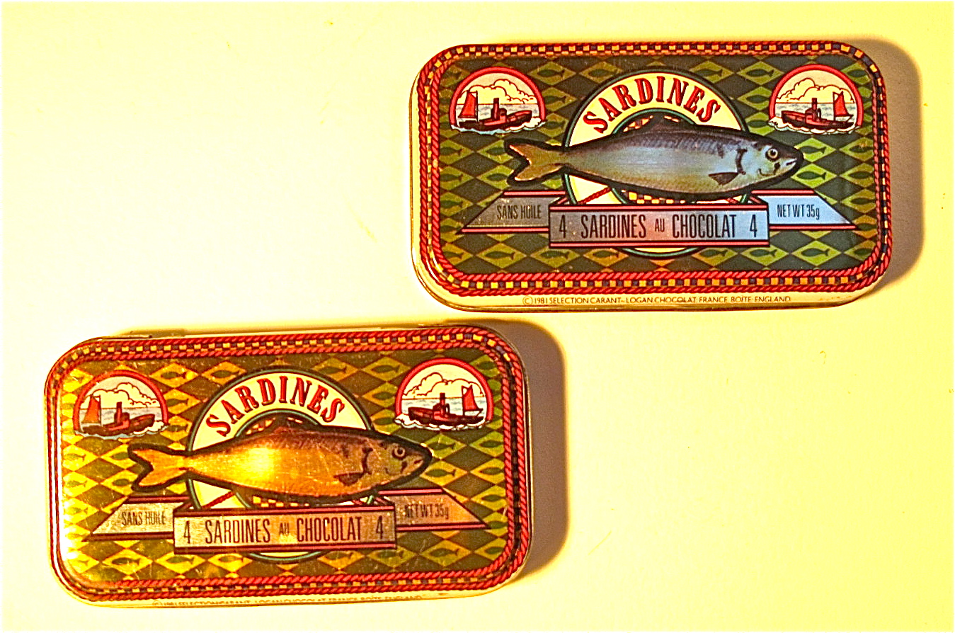 Choc Sardine tins Ian L Studio - ian-logan-design-tins