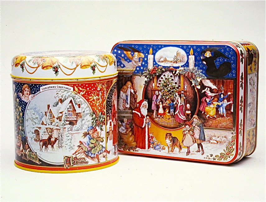 70s Christmas tins - ian-logan-design-tins