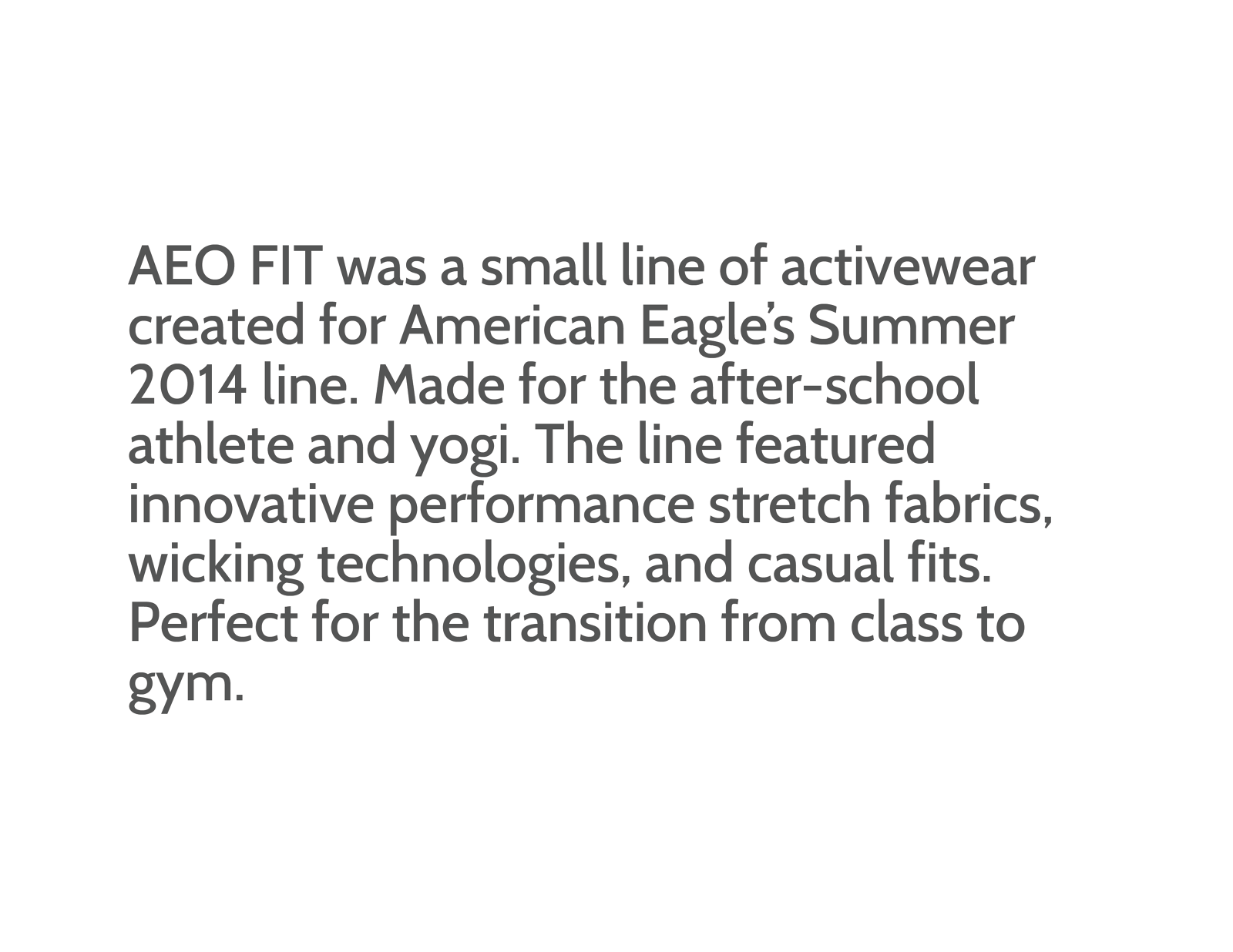 AEO FIT - Jennifer Spriggs