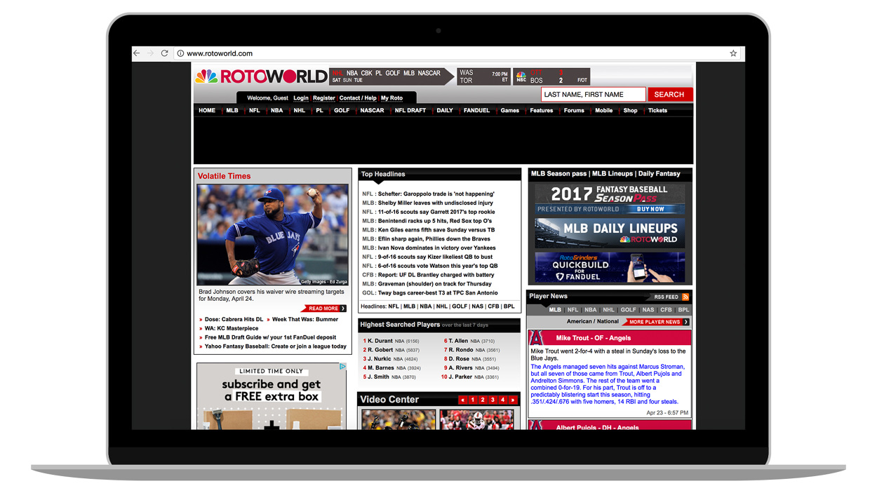 Rotoworld Identity Redesign - Bryn Baker Design